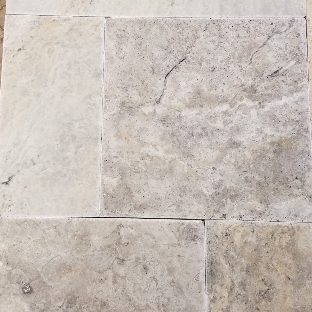 Silver French Pattern Brushed and Chiseled Tile | Travertine and Marble ...