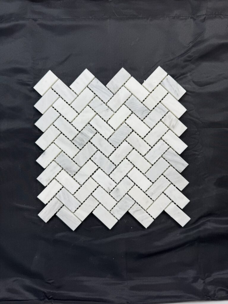 Carrara Honed Herringbone 1×2 Mosaics – Travertine and Marble – Tiles ...